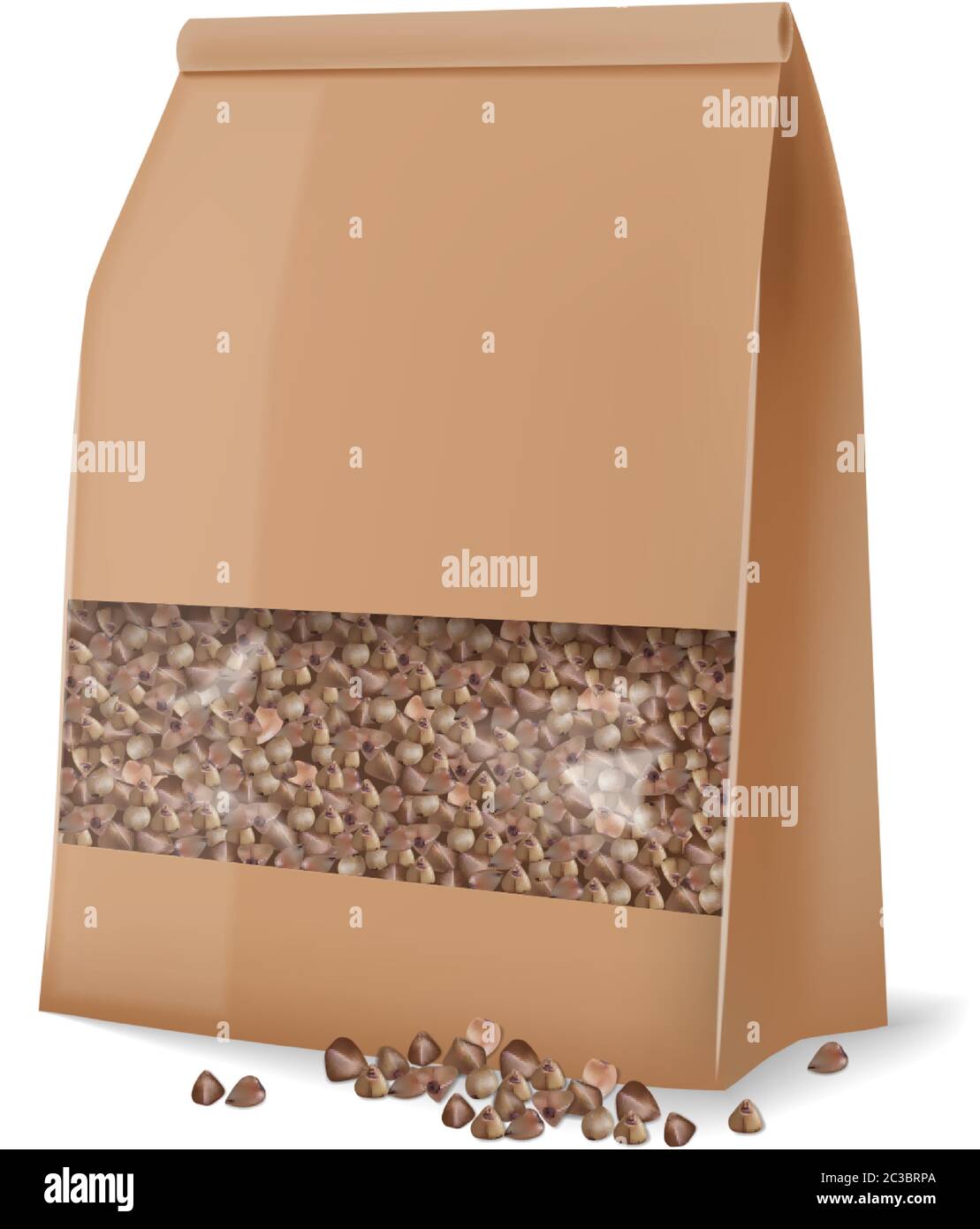 Buckwheat package isolated vector realistic. 3d detailed product ...