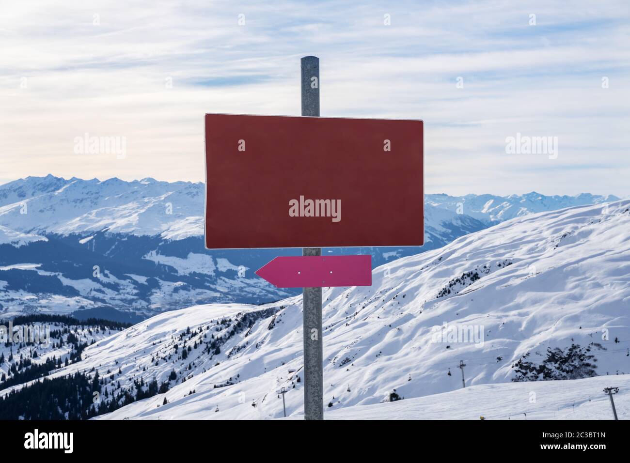 Photo Of Empty Red Sign In Mountains Stock Photo - Alamy