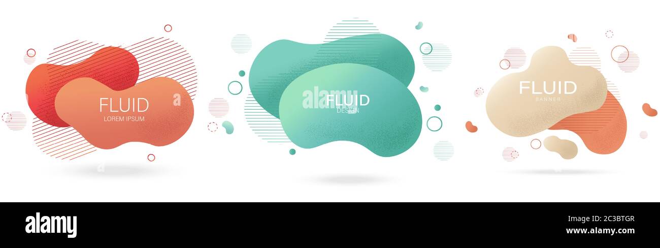 Fluid lines design with colorful red, green and orange waves and curly ...