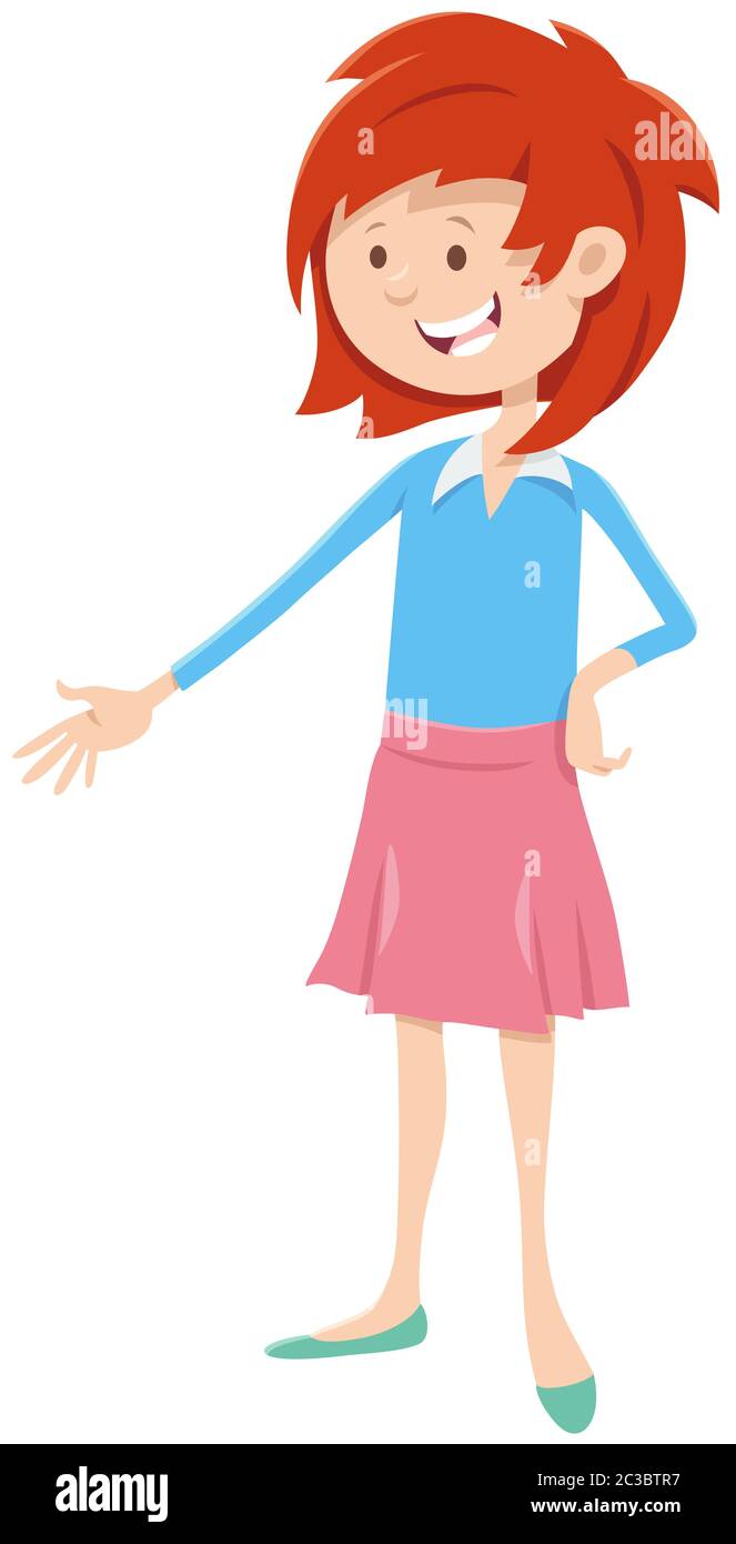 cute girl comic character cartoon illustration Stock Photo - Alamy
