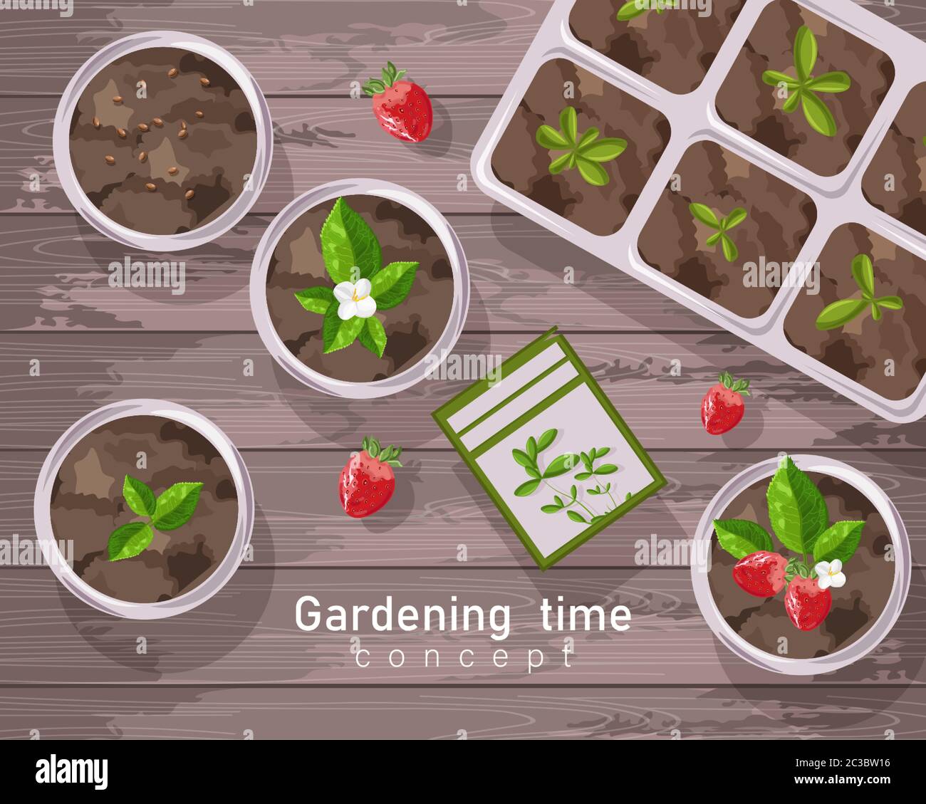 Hands full of strawberries Stock Vector Images - Alamy