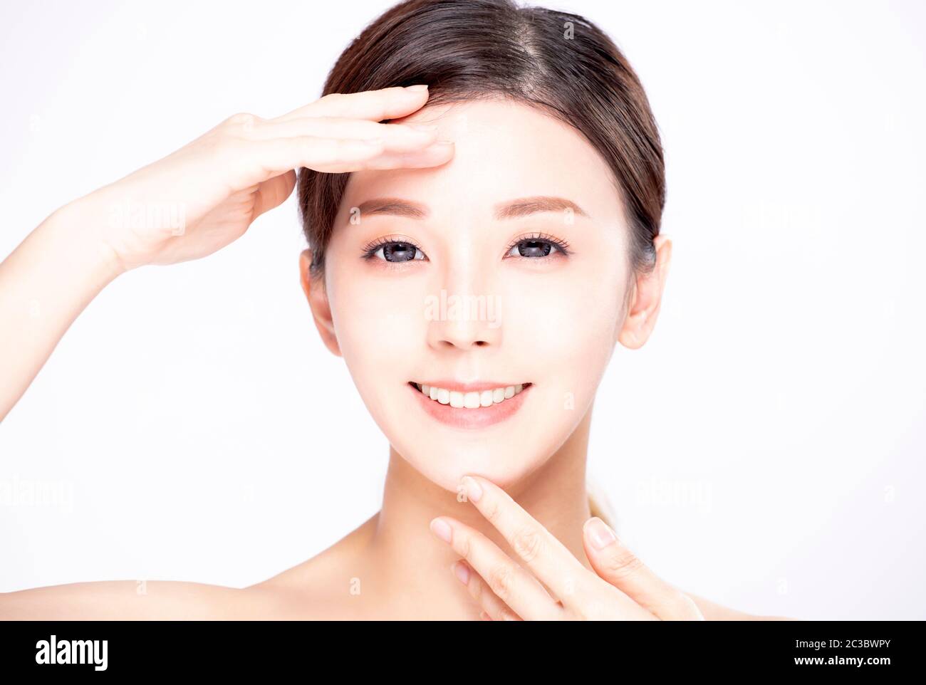 closeup young beauty with clean fresh skin Stock Photo - Alamy