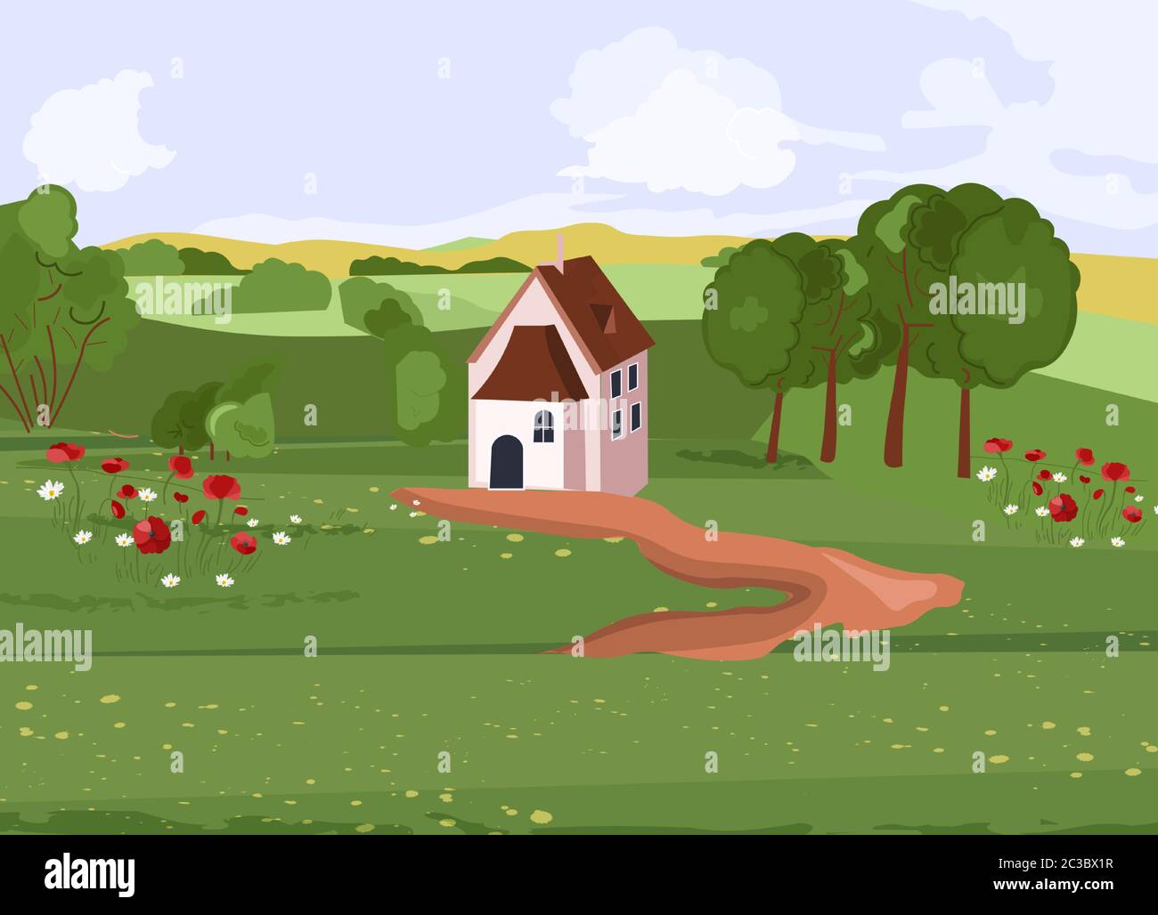 Grass growing in the middle Stock Vector Images - Alamy