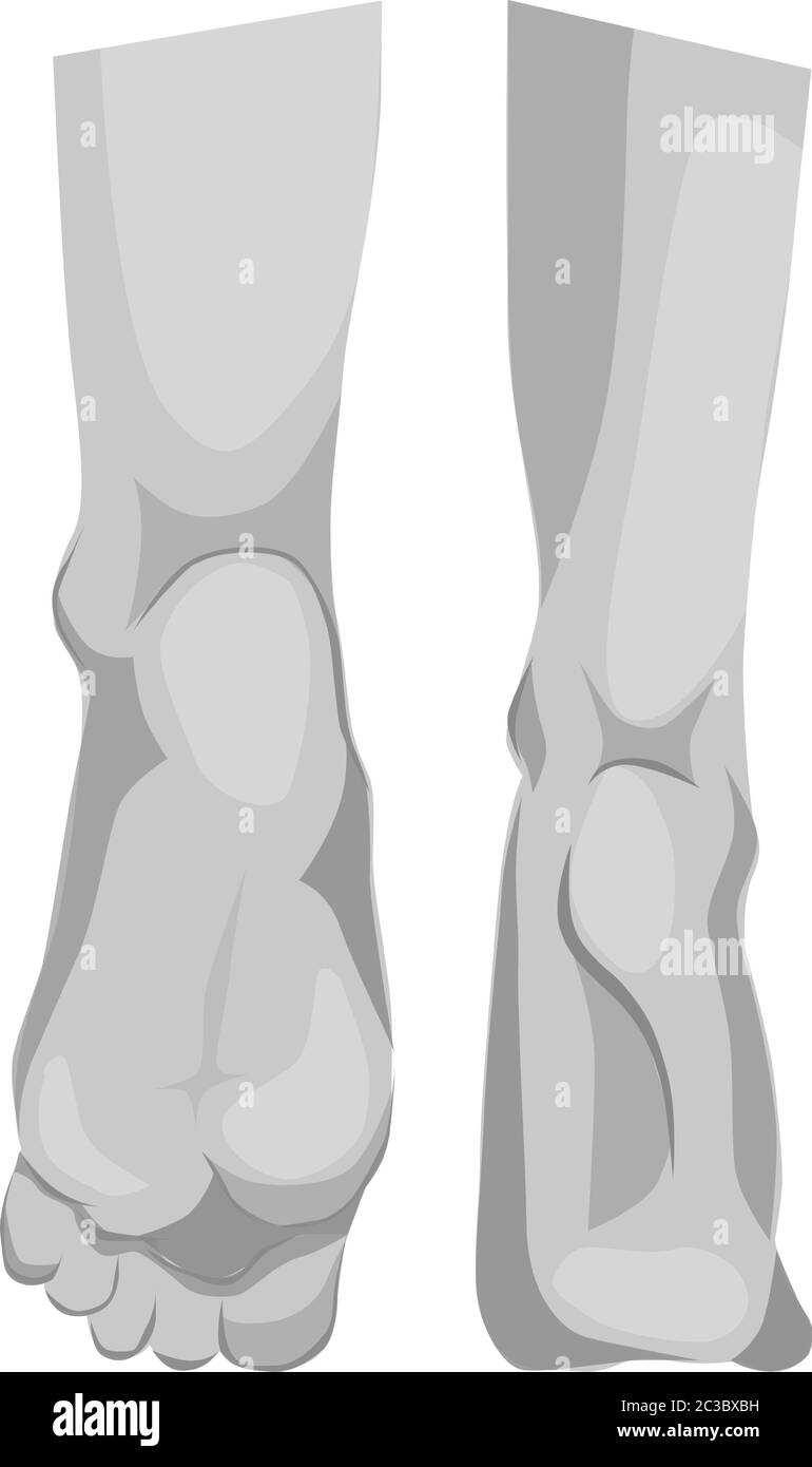 Beautiful drawing of the soles of the feet. Gray colors. Vector Stock ...