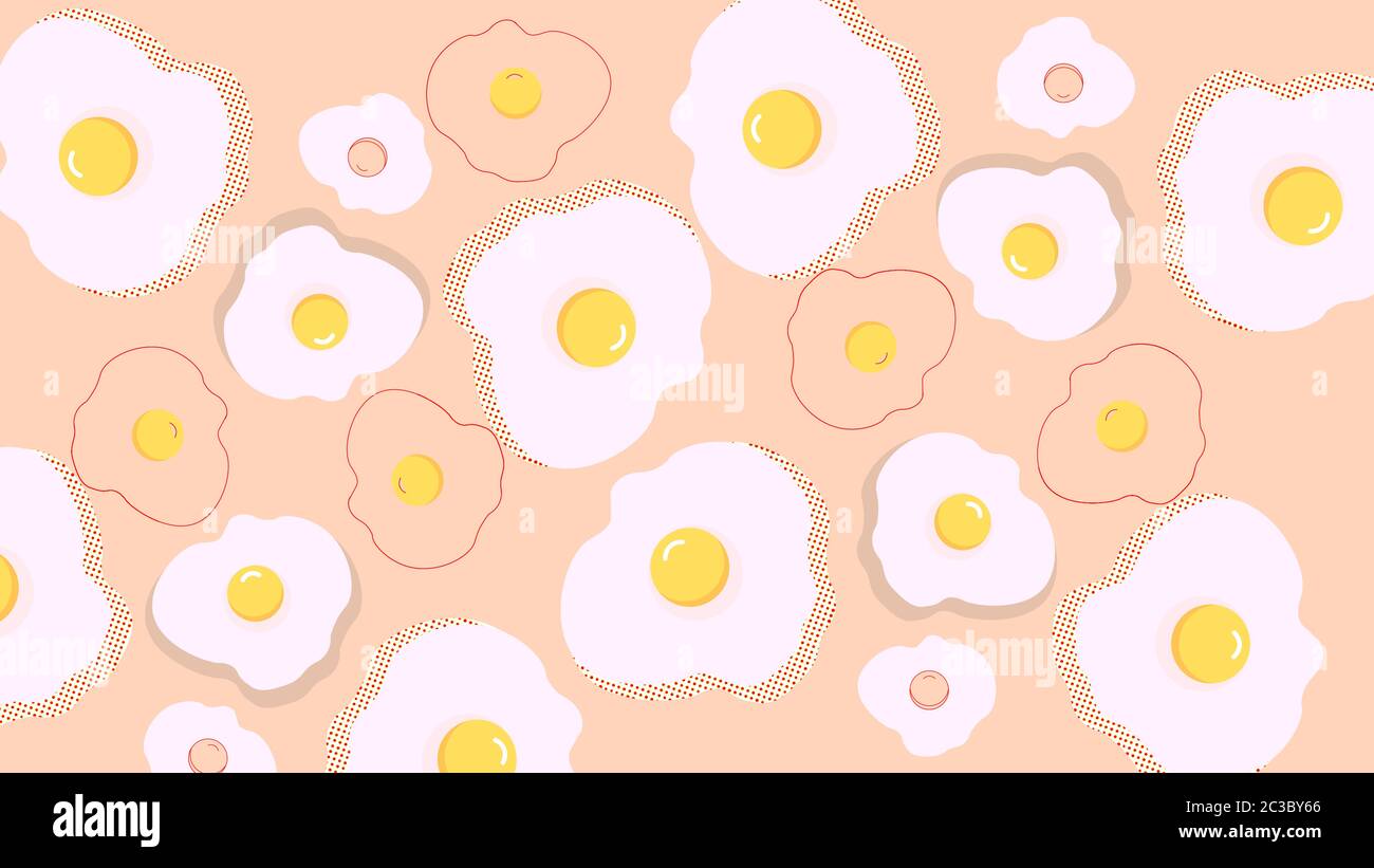 Abstract composition of fried eggs on beige background. Vector Stock ...