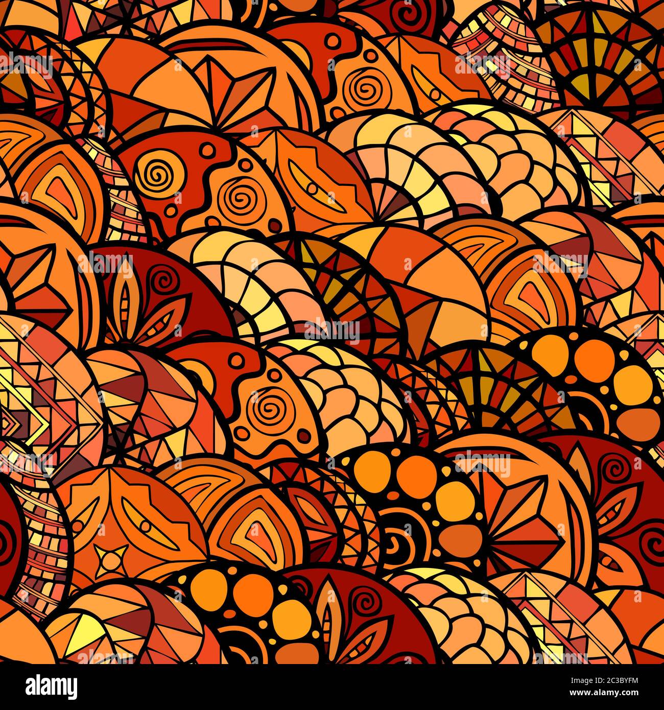 hand drawn ethnic seamless pattern Stock Photo - Alamy