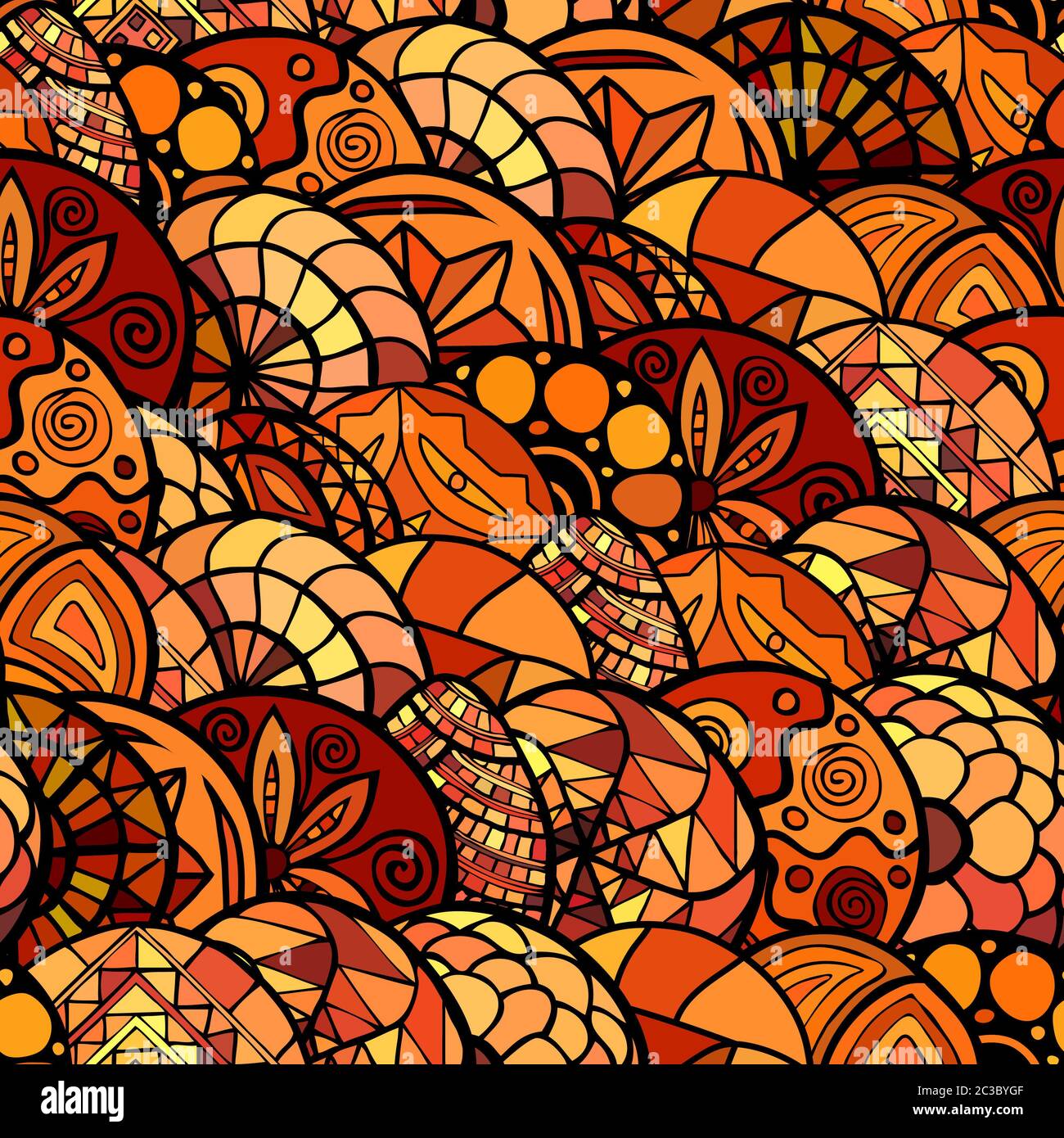 hand drawn ethnic seamless pattern Stock Photo - Alamy