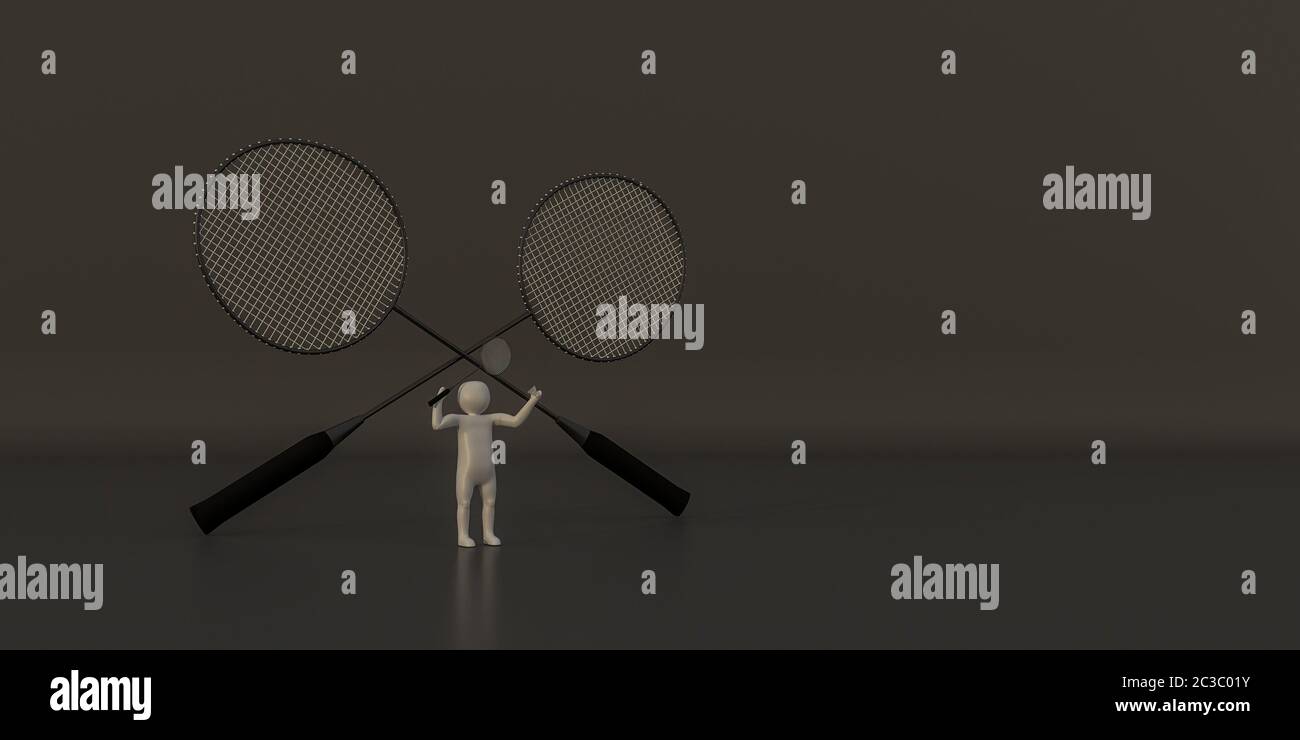 3D rendering of badminton on gray background Stock Photo - Alamy