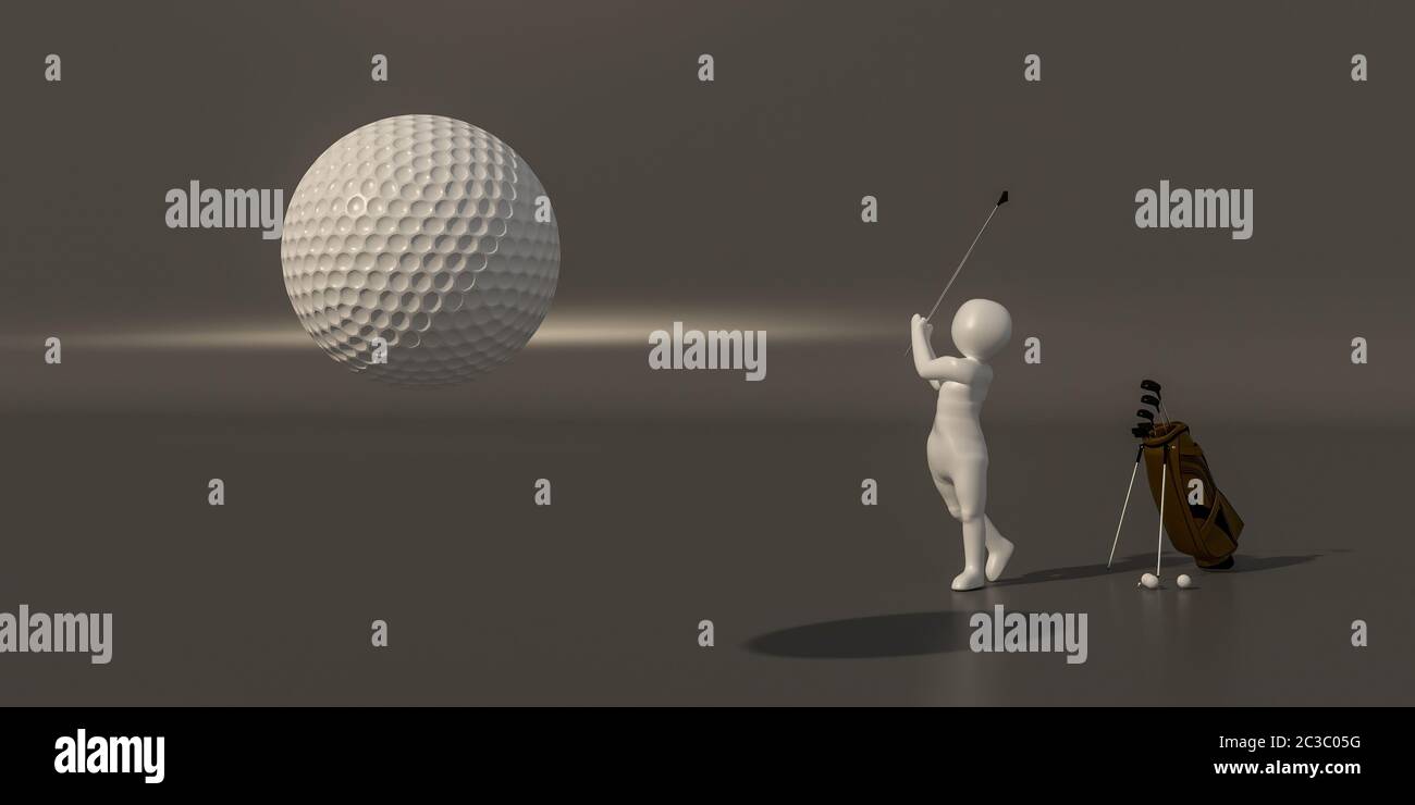 3d illustrator, 3d rendering, Symbol of the playing goft Stock Photo ...