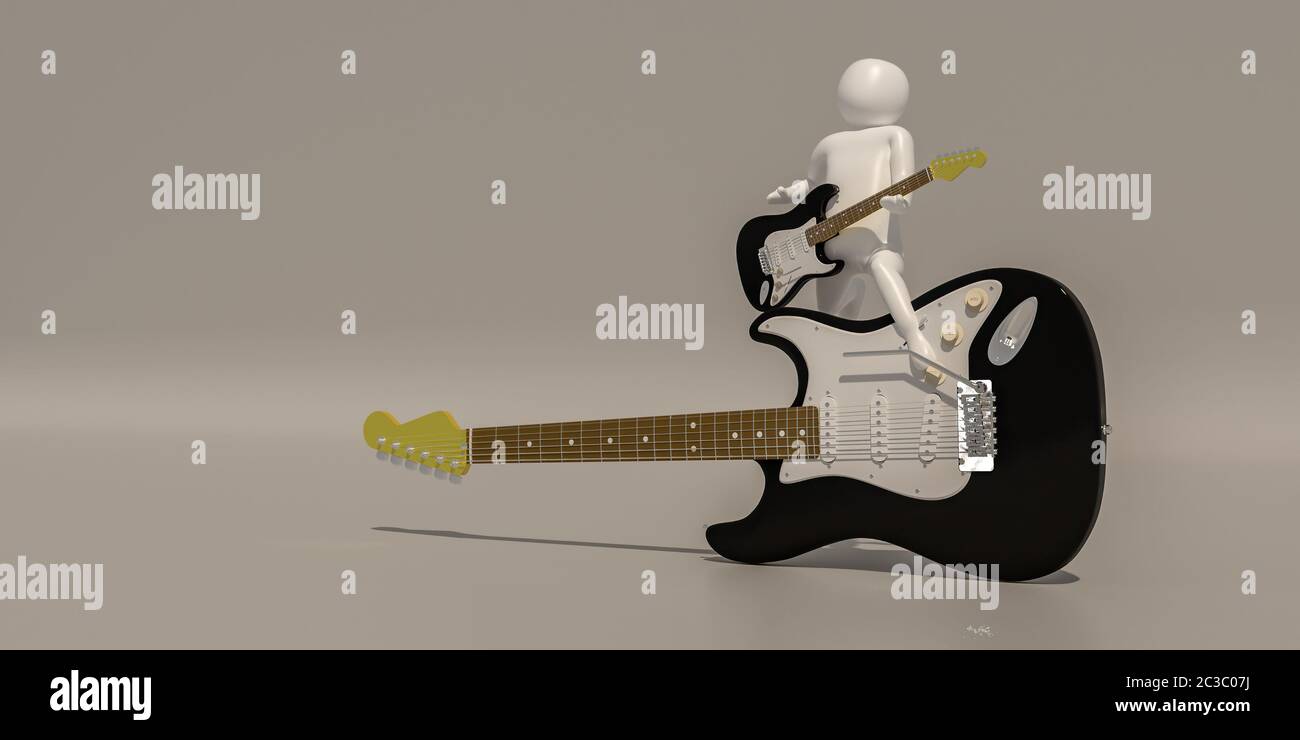 3d illustrator group of career musician symbols on a gray background ...