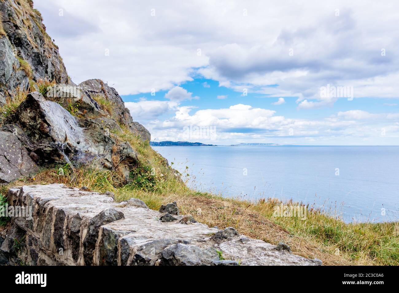The Cliff Walk Bray to Greystones with beautiful coastline, cliffs ...