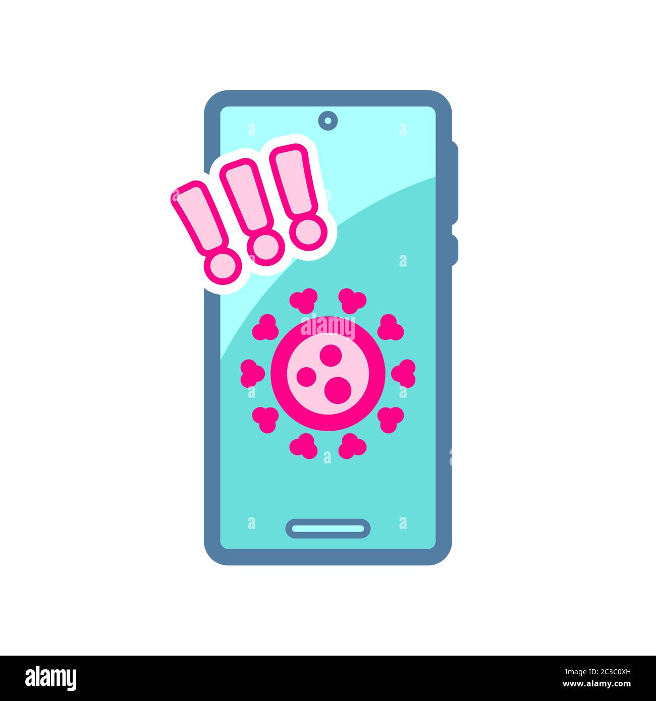 Tracing app warning icon in color isolated on white. Vector ...