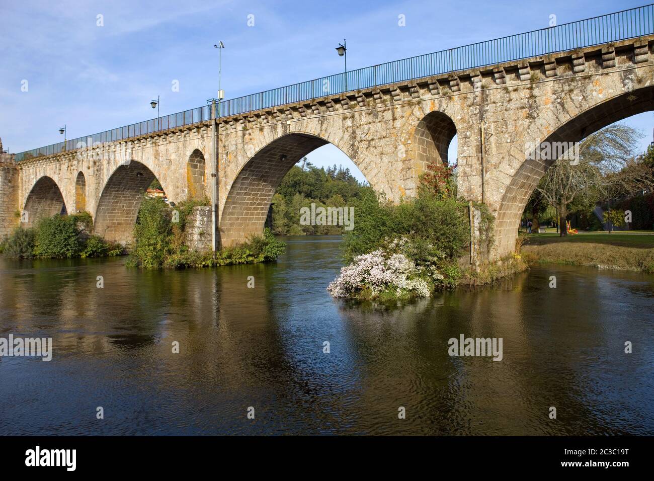 ancient roman bridge of Ponte da Barca in the north of portugal Stock ...