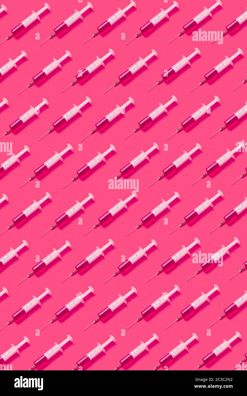 Health pattern of disposable syringes with injectable liquid Stock ...