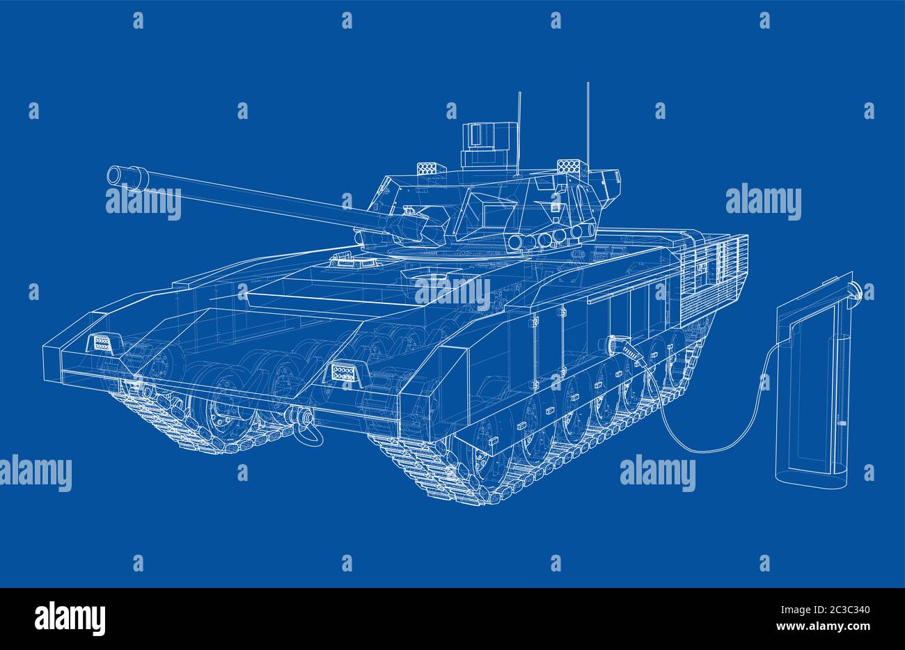 Electric Tank Charging Station Sketch. Vector Stock Vector Image & Art ...