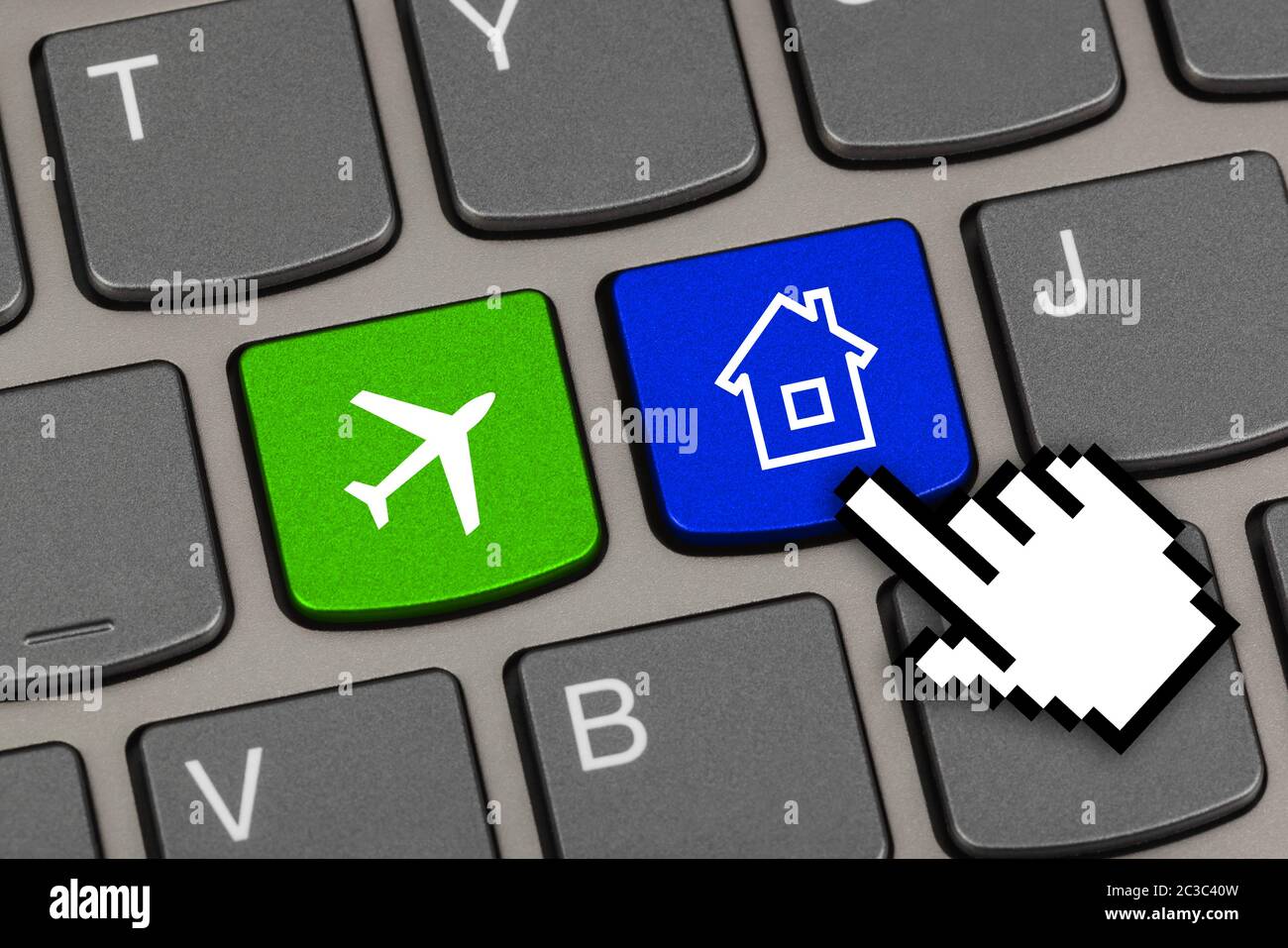 Computer keyboard with Travel key Stock Photo - Alamy