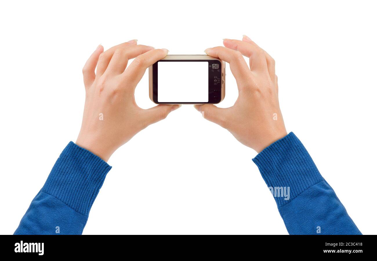 Girl photographer camera Cut Out Stock Images & Pictures - Alamy