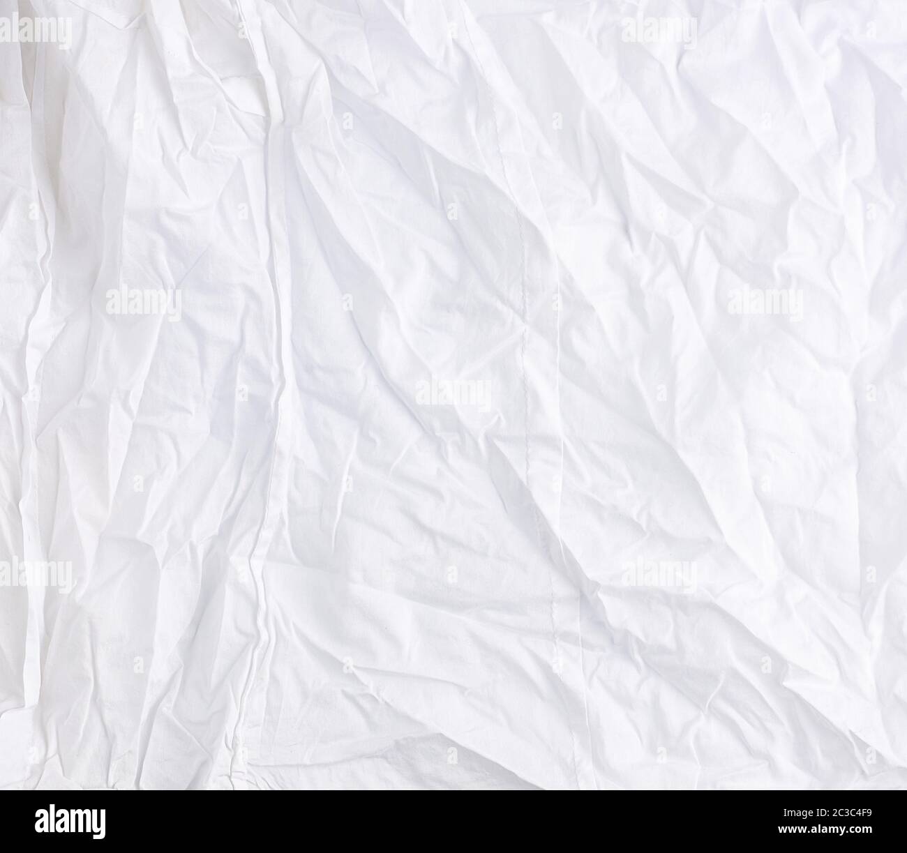 crumpled white cotton fabric, fabric for sewing clothes and shirts ...