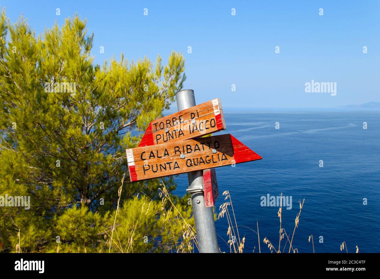 Stone with the mark of trekking path near Vallone di Marcellino (or ...