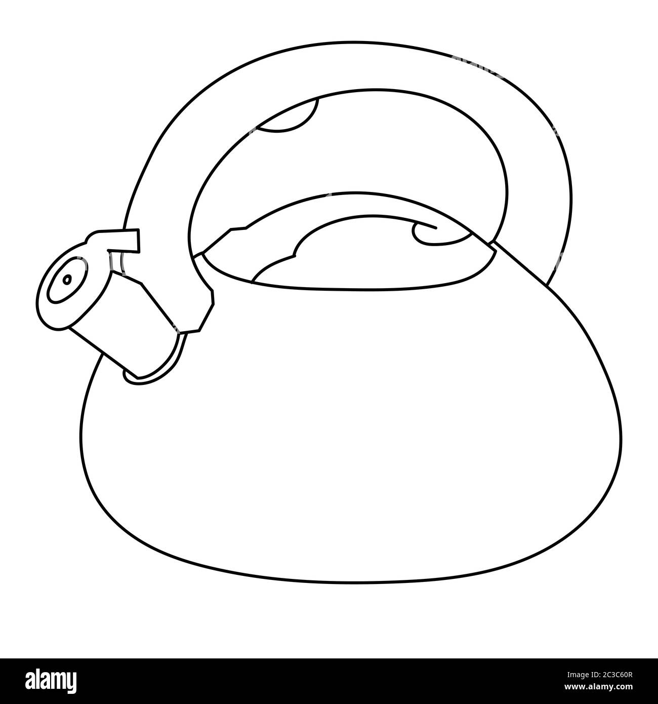 White background sketch kettle Black and White Stock Photos & Images ...