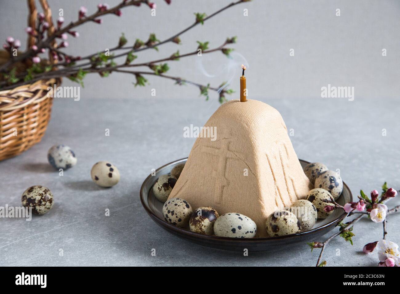Paskha and kulich, Traditional Orthodox Easter Quark Dessert Curd ...