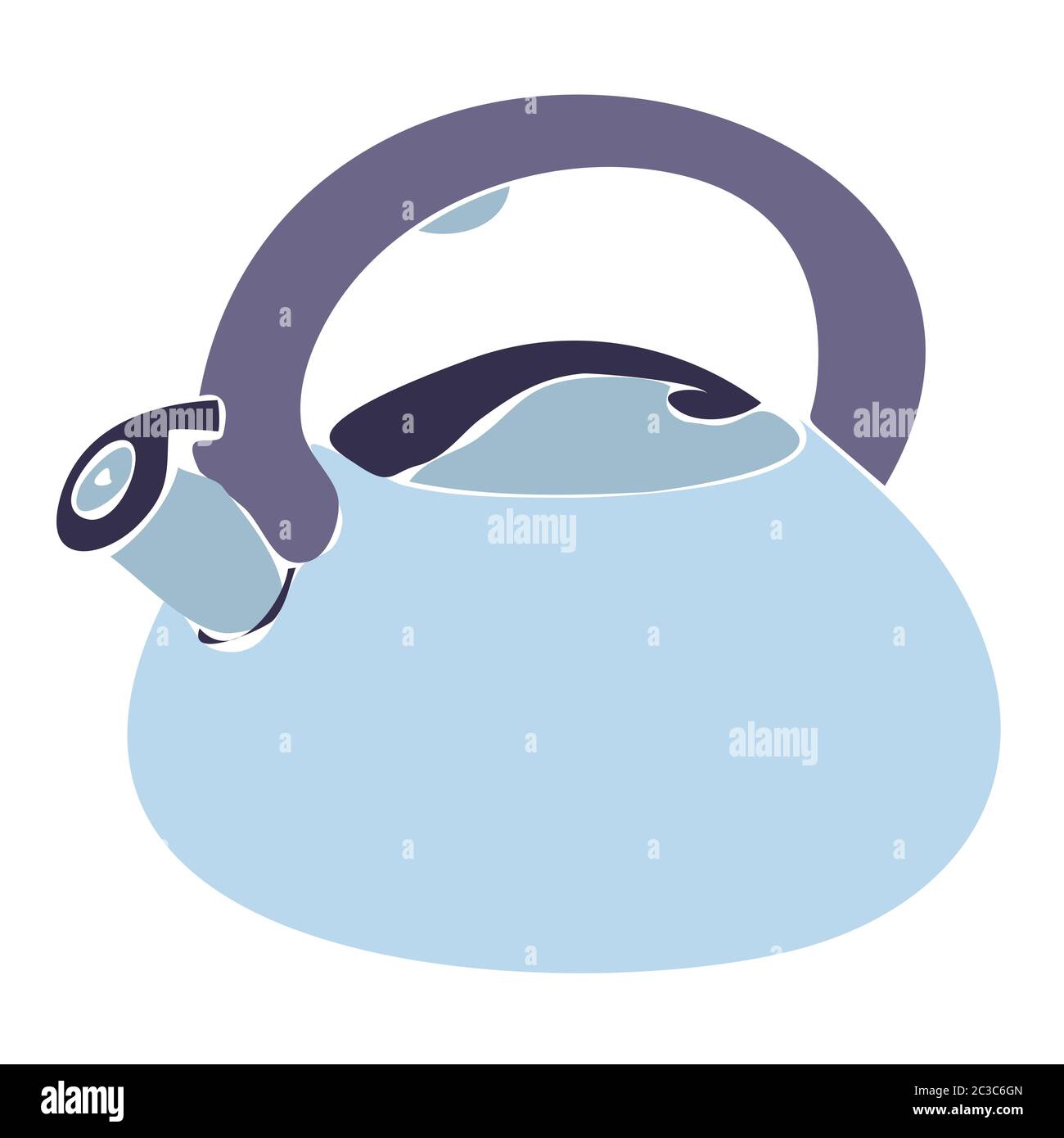 vector, on a white background, a kettle with a handle in a flat style ...