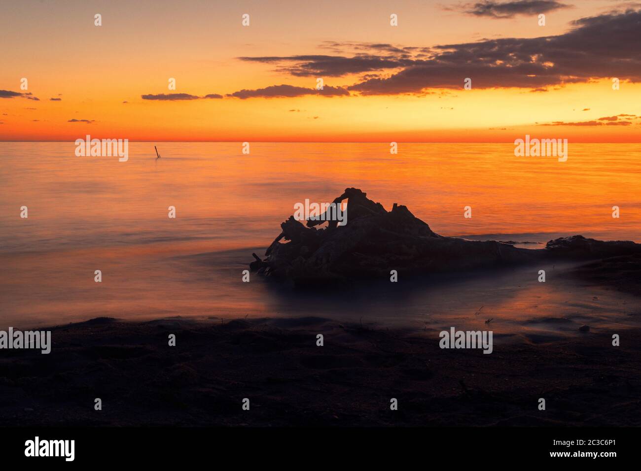 Sunset at a beach in Cuba Stock Photo - Alamy