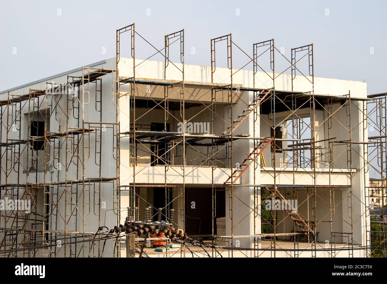 Preparation before the construction of commercial buildings Stock Photo ...