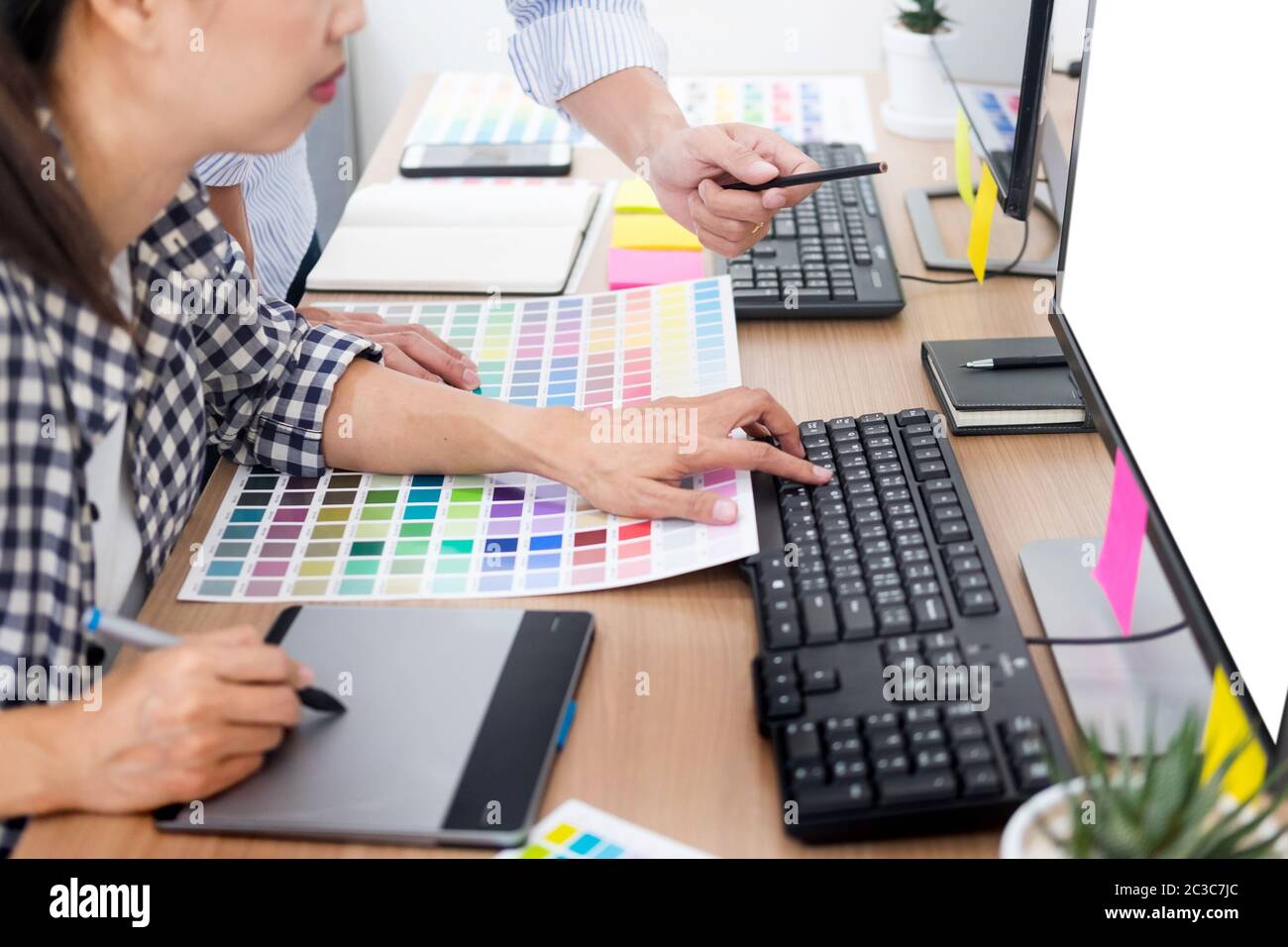 designer graphic creative creativity working together coloring using ...