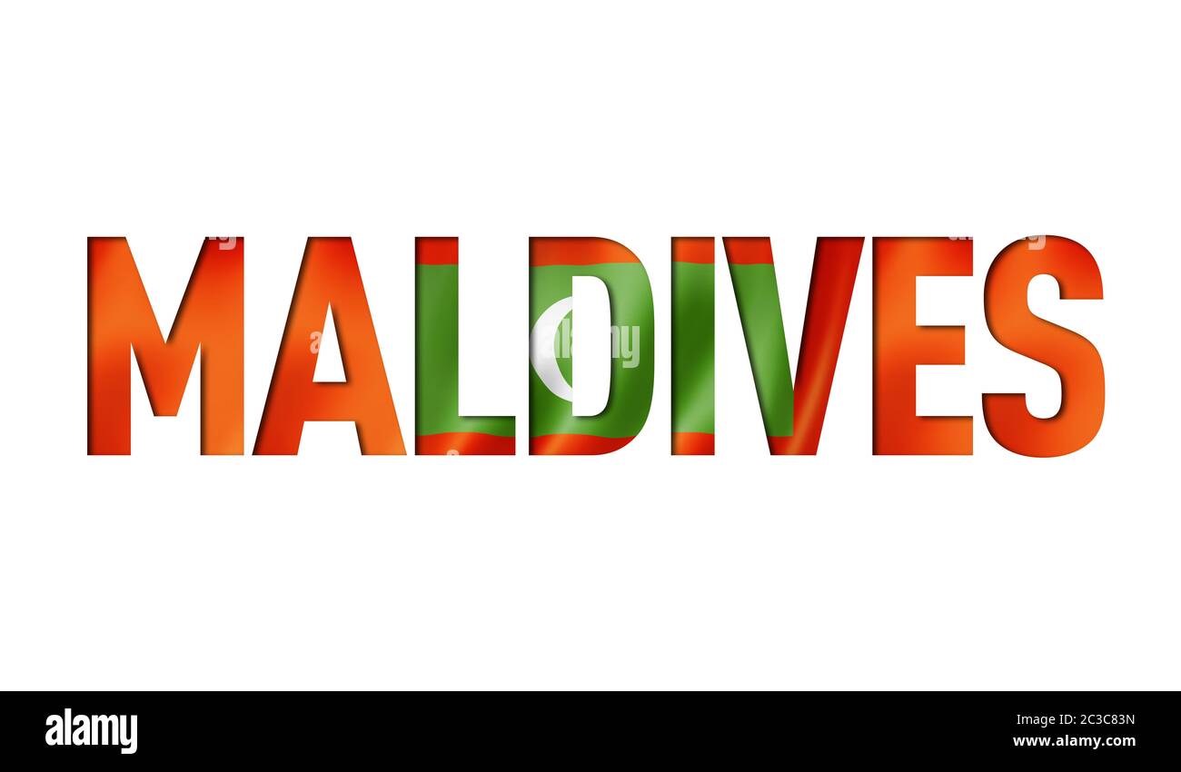 Maldives flag text font. National symbol background Stock Photo - Alamy