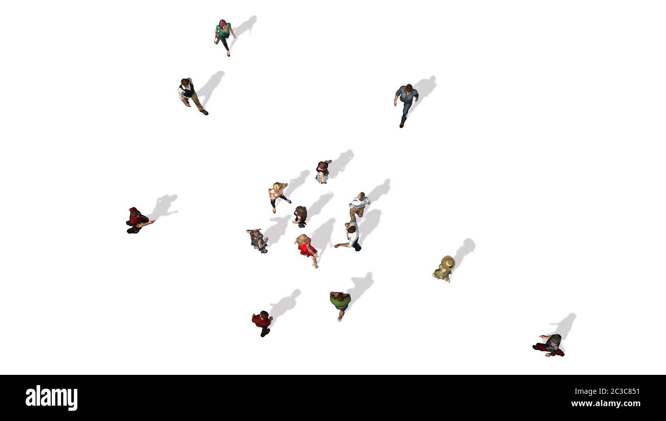 crowd of people in top view Stock Photo - Alamy