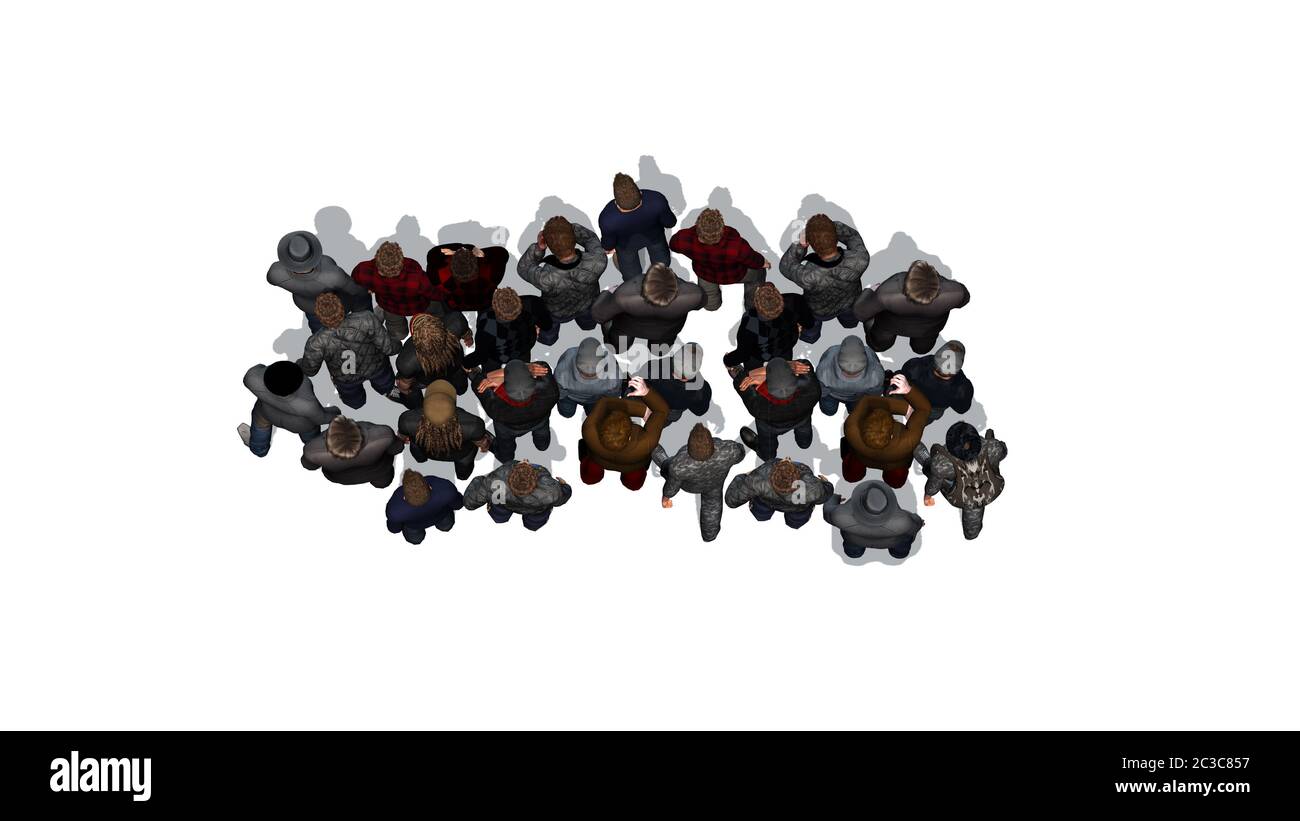 large crowd of people - top view Stock Photo - Alamy