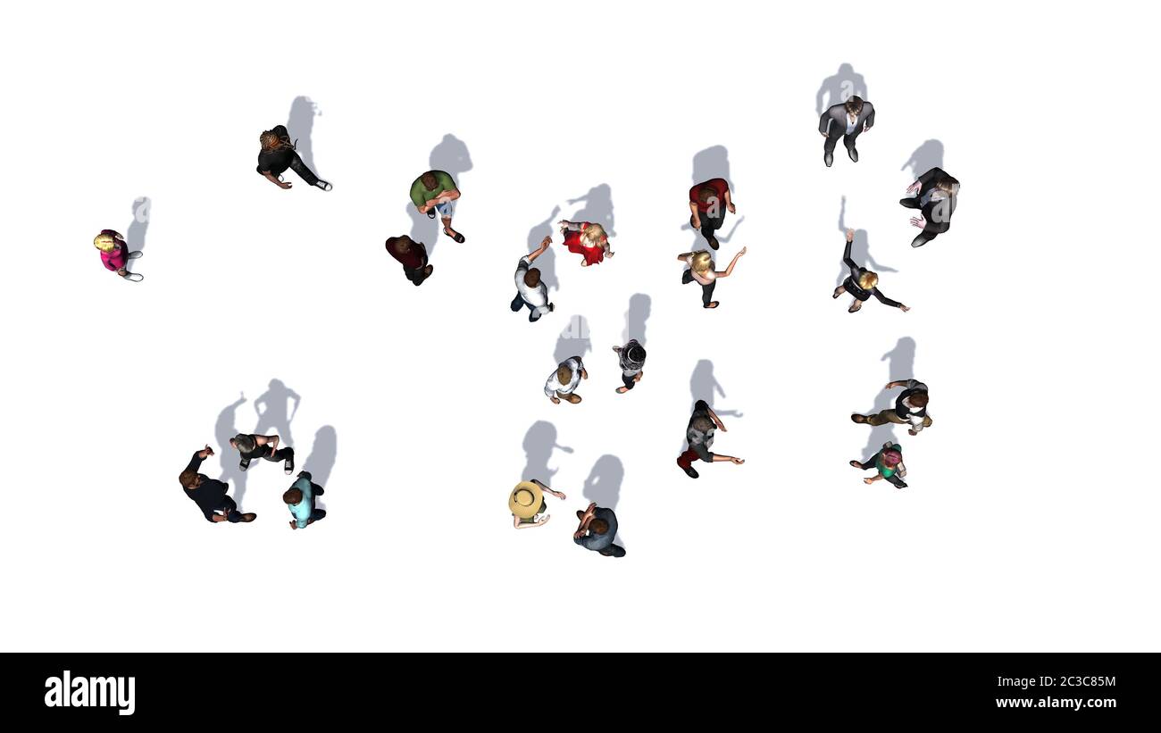 crowd of people in top view Stock Photo - Alamy