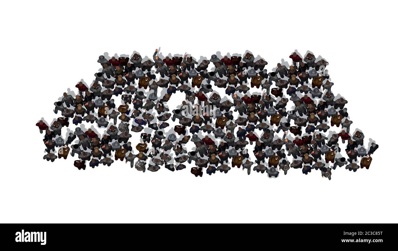 large crowd of people - top view Stock Photo - Alamy