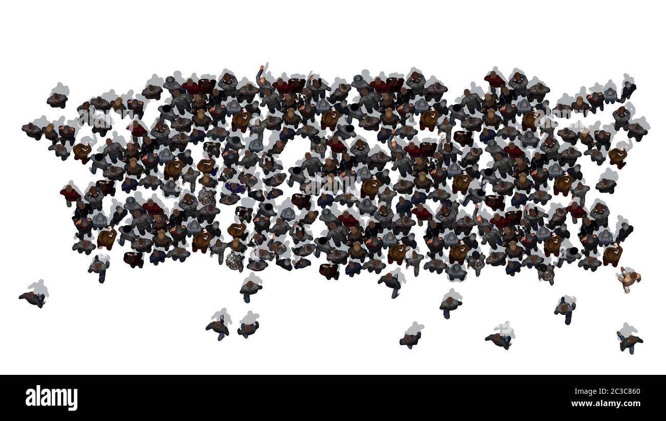 large crowd of people - top view Stock Photo - Alamy