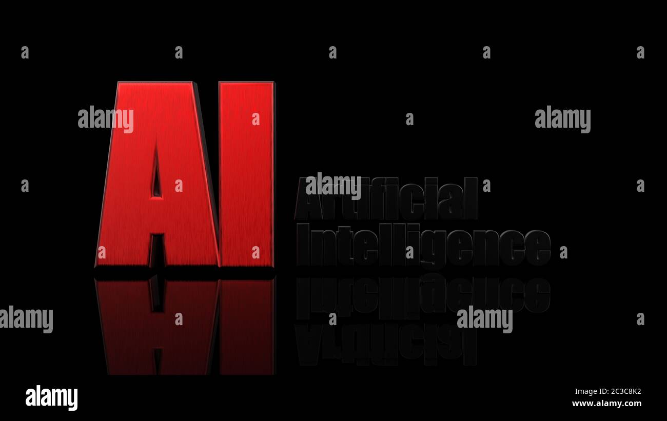 The 3d rendering of 3D AI Wording with white background Stock Photo - Alamy