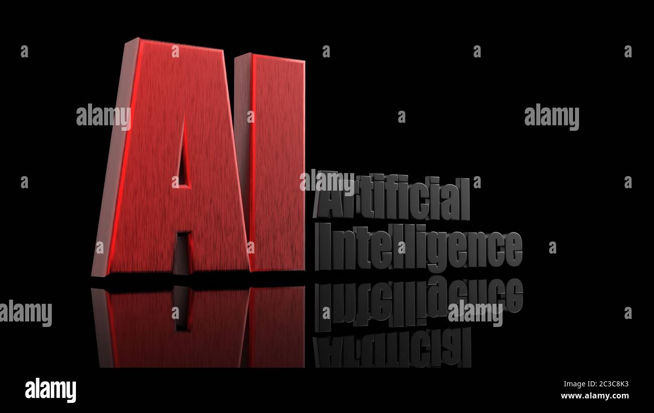 The 3d rendering of 3D AI Wording with white background Stock Photo - Alamy