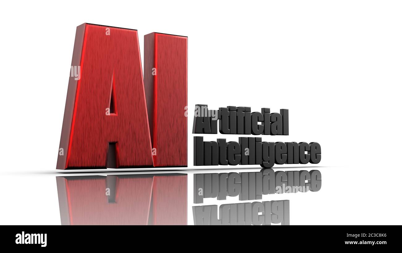 The 3d rendering of 3D AI Wording with white background Stock Photo - Alamy