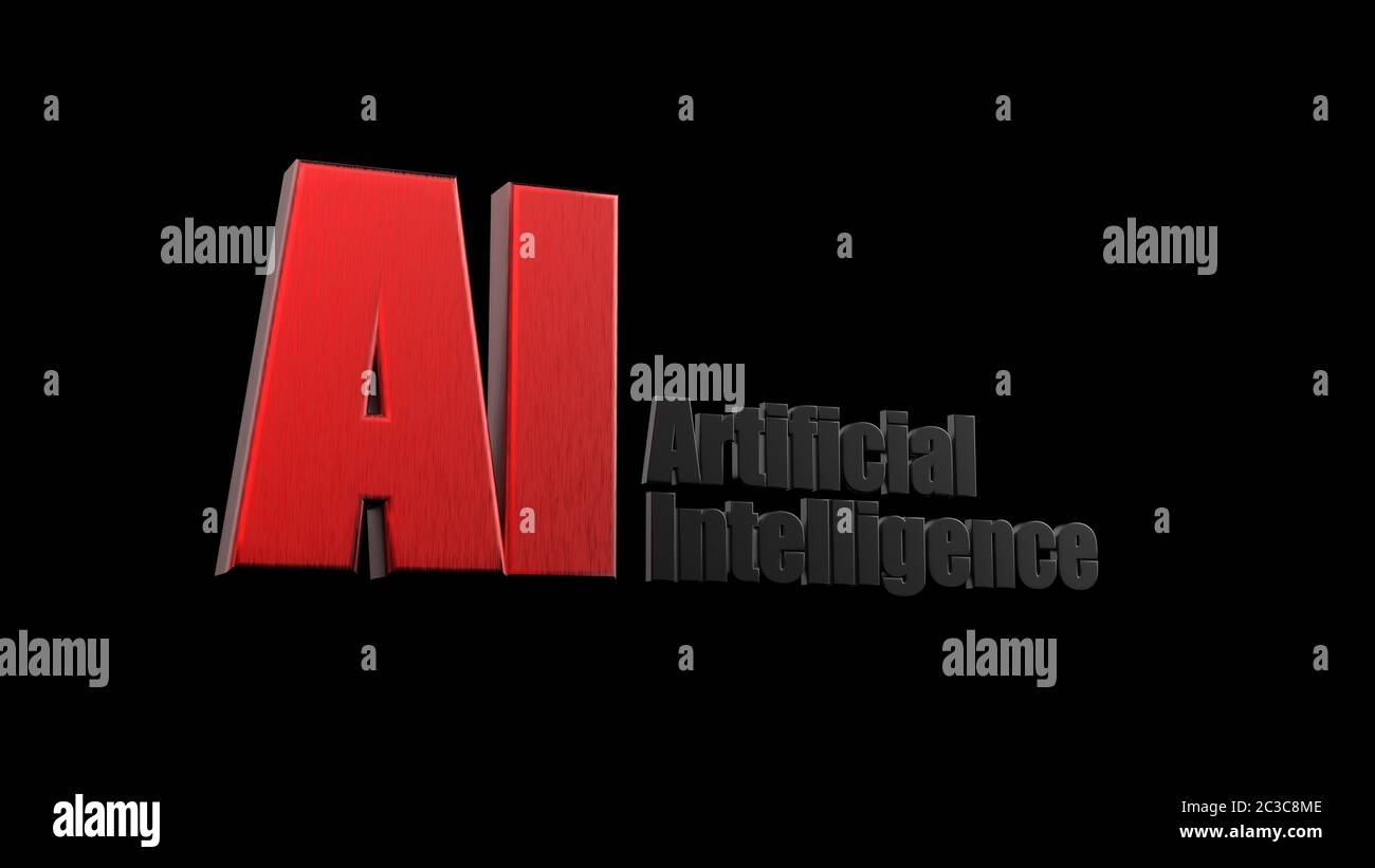 The 3d rendering of 3D AI Wording with white background Stock Photo - Alamy