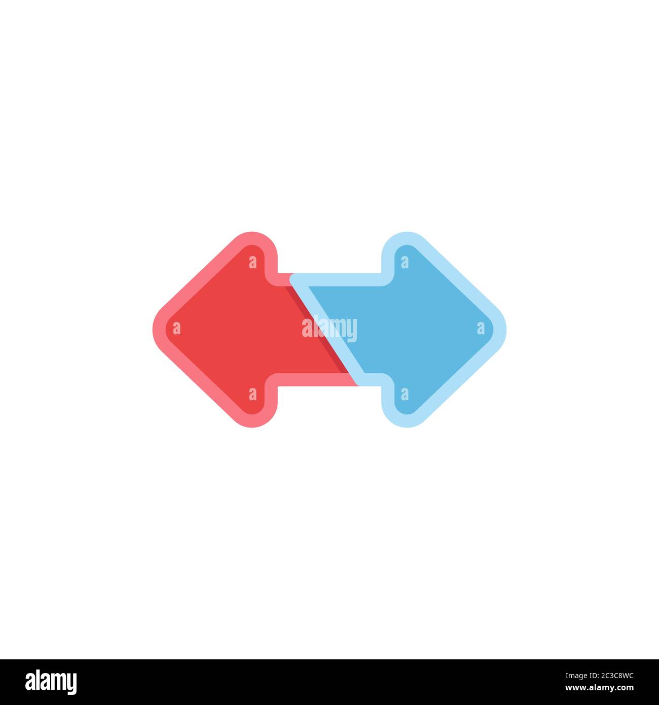 Left and right arrows vector icon symbol isolated on white background ...