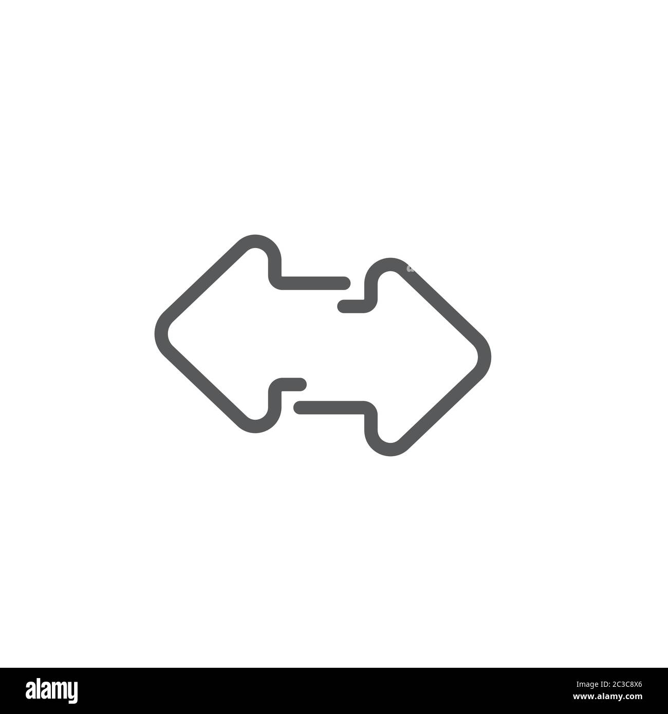 Left and right arrows vector icon symbol isolated on white background ...