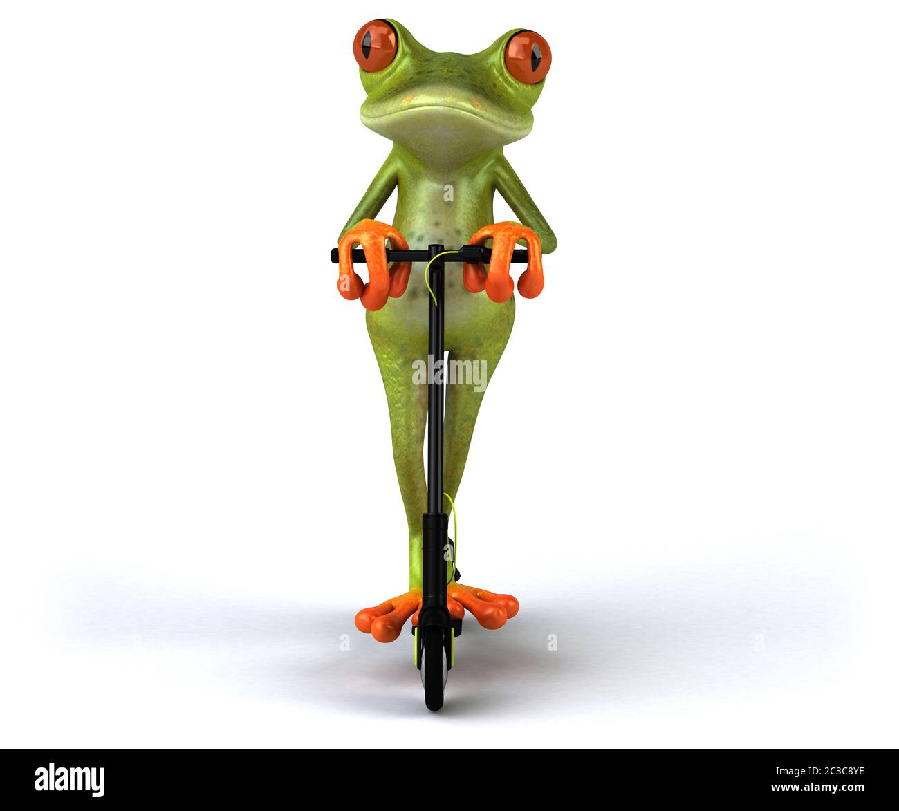 Fun 3D green cartoon frog Stock Photo - Alamy
