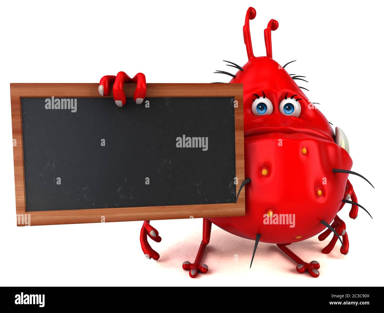 Fun 3D germ bug monster with a chalkboard Stock Photo - Alamy
