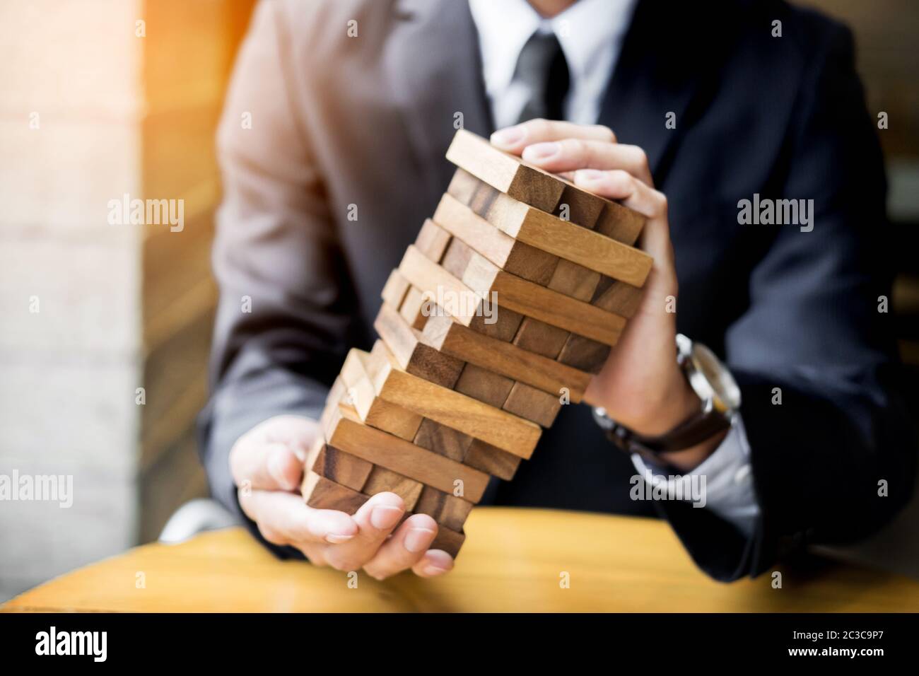 Planning, risk and wealth strategy in business concept, businessman and ...