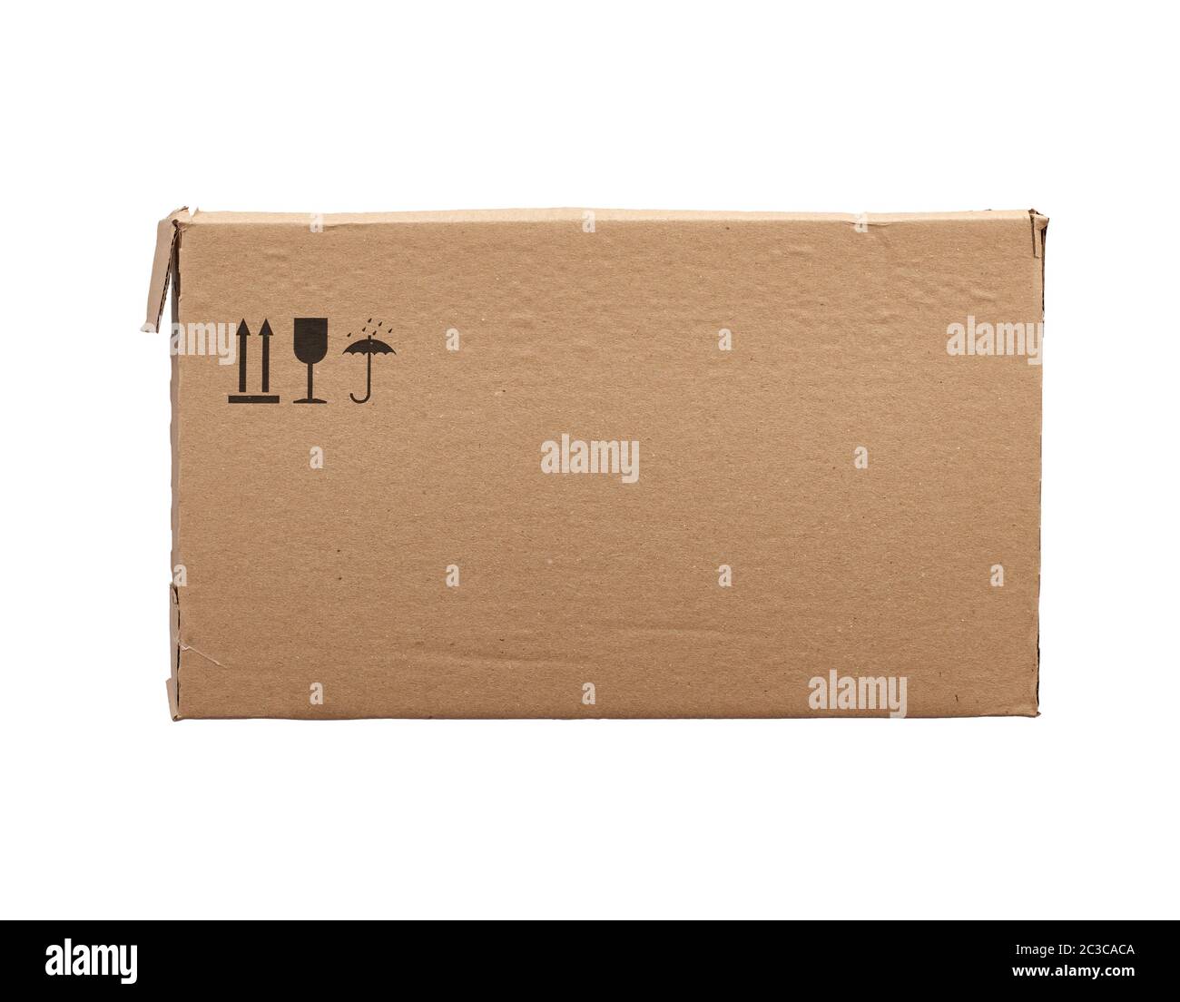 rectangular box of brown cardboard isolated on a white background, box ...