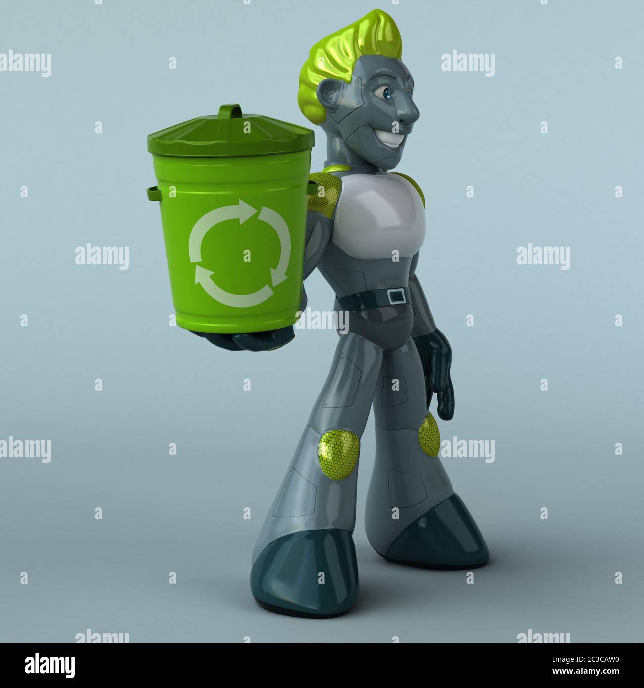Green Robot - 3D Illustration Stock Photo - Alamy