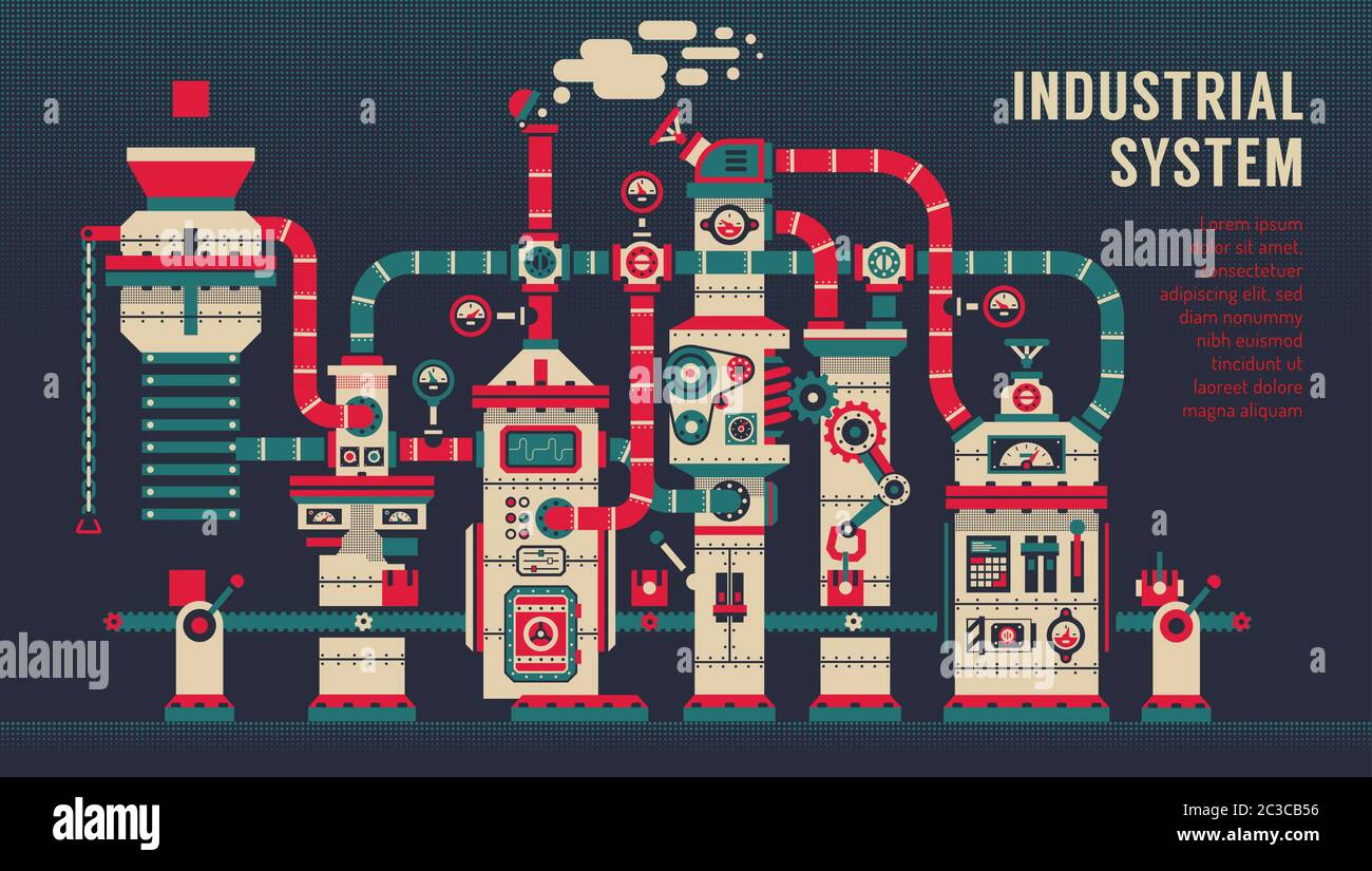 Conveyor machine inside factory Stock Vector Image & Art - Alamy