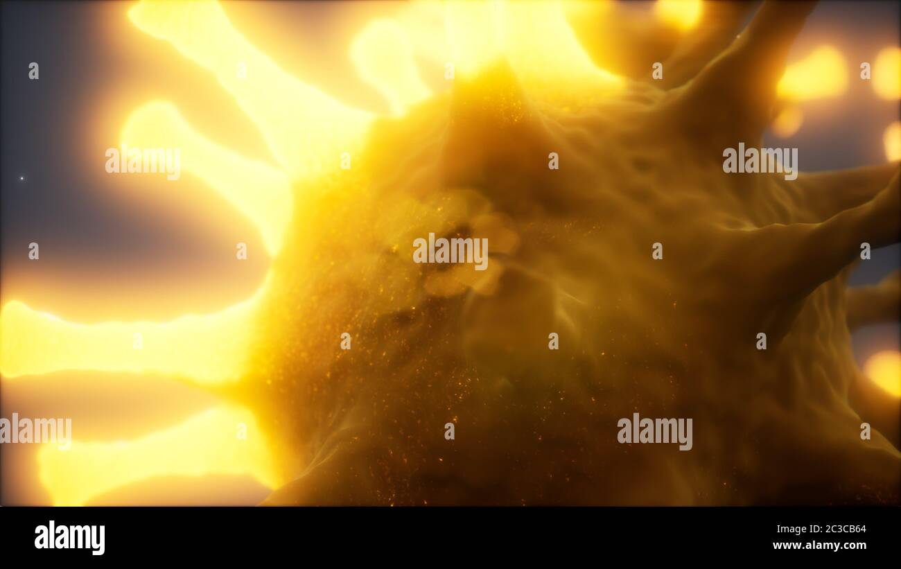 Bacteria virus or germs microorganism cells under microscope with depth ...