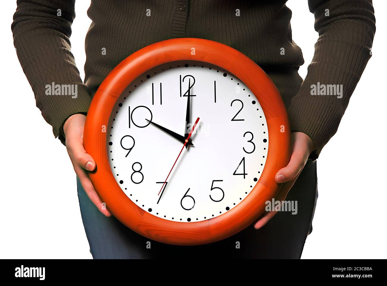 woman body parts with a clock covering her Stock Photo - Alamy