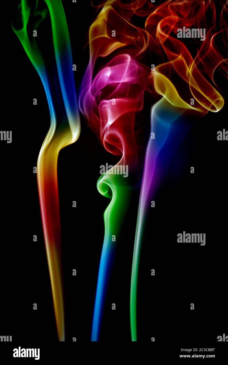 abstract colored smoke in a black background Stock Photo - Alamy